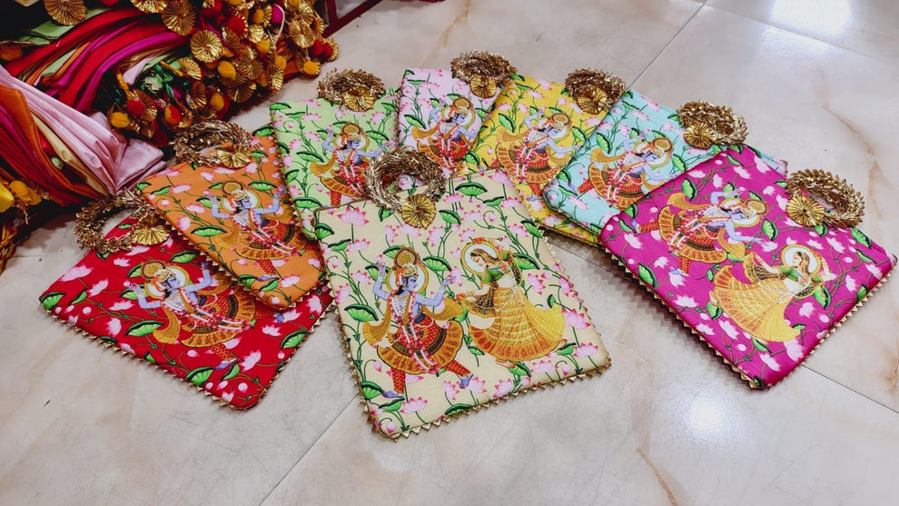 Radha Krishna zipper bag – Swastik Hampers
